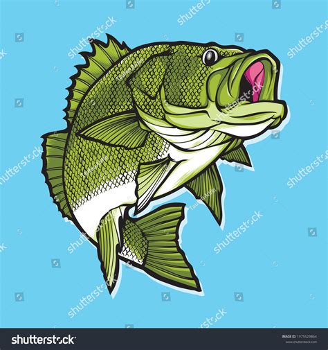 Big Bass Fish Vector Logo Stock Vector Royalty Free 1975529864