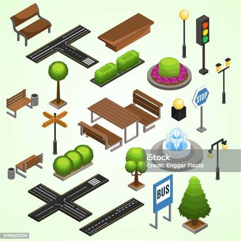 City Map 생성자 Isometric Elements 컬렉션 0명에 대한 스톡 벡터 아트 및 기타 이미지 0명 3차원