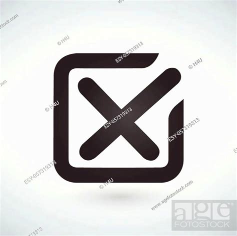 Line Check Mark Or Check Box Cross Icons Flat Style Vector Illustration Isolated On White