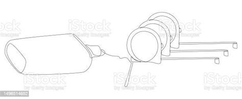 One Continuous Line Of Ruler Tape Drawn By With Felt Tip Pen Thin Line Illustration Vector
