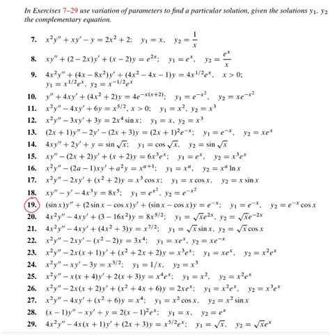 Solved In Exercises Use Variation Of Parameters To Find Chegg