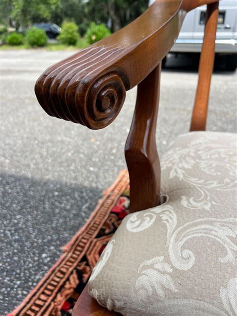 A Pair Of 1970s Chinese Chinoiserie Oak Ming Style Accent Chairs 1970