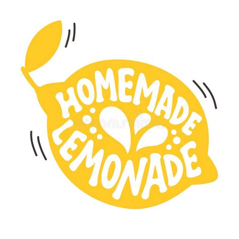 Lemonade Lettering Homemade Lemonade In Lemon Silhouette On White