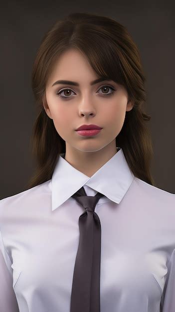 Premium Ai Image Beautiful Working Woman Wearing White Shirt