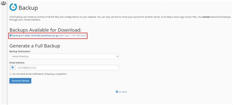 How To Make A Full Backup In Cpanel Knowledge Base Blackhost