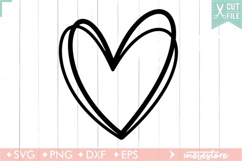 Doodle Heart SVG Heart Svg Hand Drawn Heart Svg Heart Svg