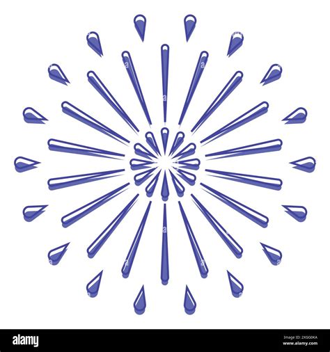 Sunburst Firework Sparkle Icon In Liner Style Stock Vector Image