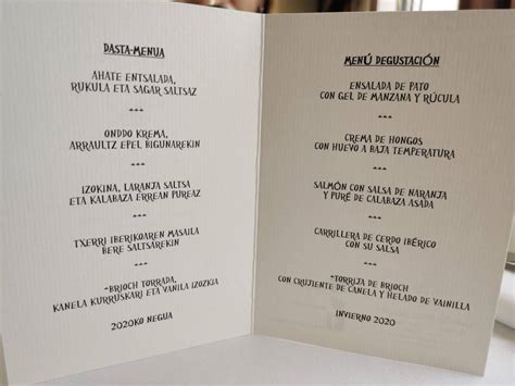 Carta de Restaurante Karlos Arguiñano Zarauz