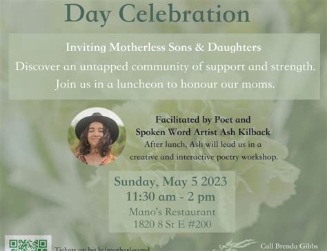 Motherless Mothers Day Celebration Discover Saskatoon