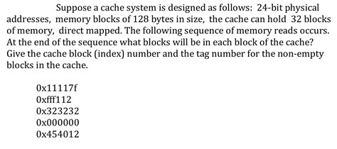 Solved Suppose A Cache System Is Designed As Follows Bit Chegg