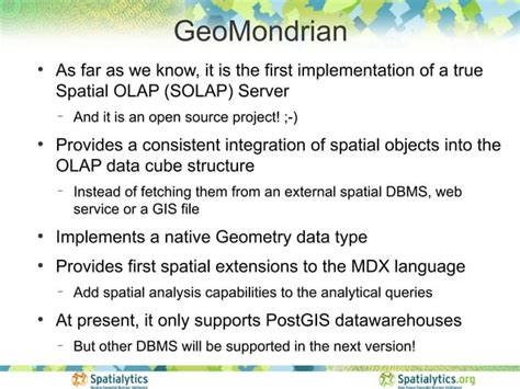 Spatially Enabled Open Source Bi Geobi With Geokettle Geomondrian And Solaplayers Pdf