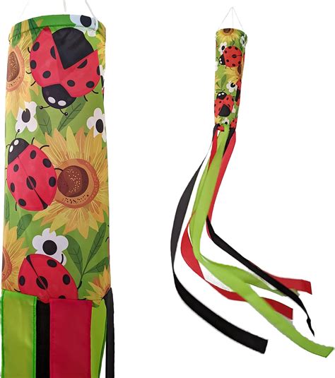 Madrona Brands Ladybug Love Windsock Durable Outdoor Hanging Decoration Garden