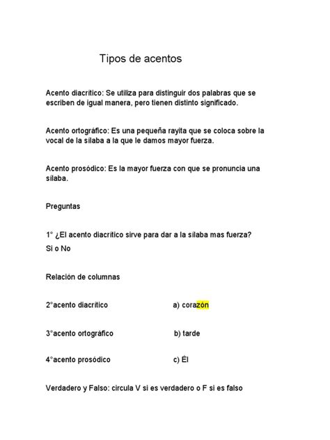 Tipo De Acentos Pdf