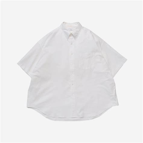 그라프페이퍼 옥스포드 숏슬리브 오버사이즈 Bd 셔츠 화이트 Graphpaper Kream