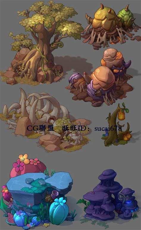 N141游戏原画资源 场景素材 2d资源 拼图修图 手游手绘拼图素材 淘宝网 花瓣网