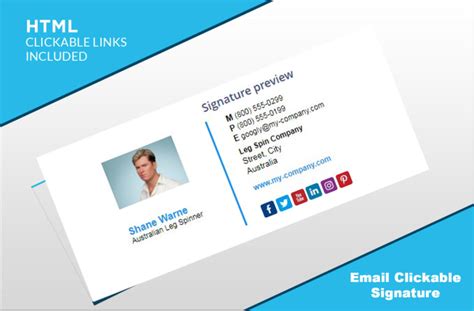 Custom Clickable Digital Htmlemail Signature By Digigrfx Fiverr