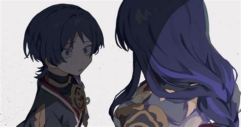 Raiden Shogun And Scaramouche Genshin Impact Drawn By Inagoinaire Danbooru