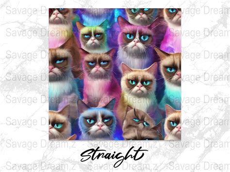 Grumpy Kitties Digital File Sublimation Design Tumbler Wraps Pngs