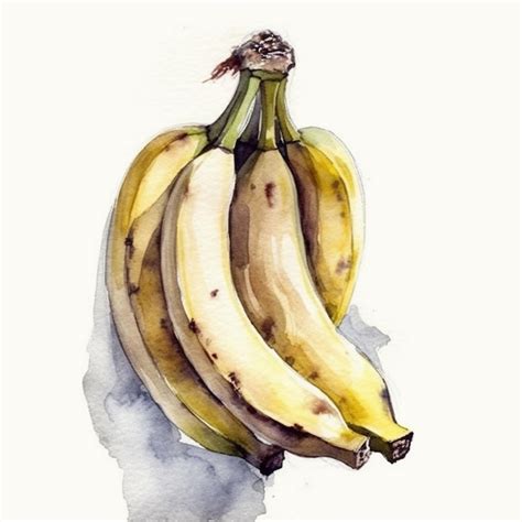 Premium AI Image A Watercolor Painting Of Bananas With The Word