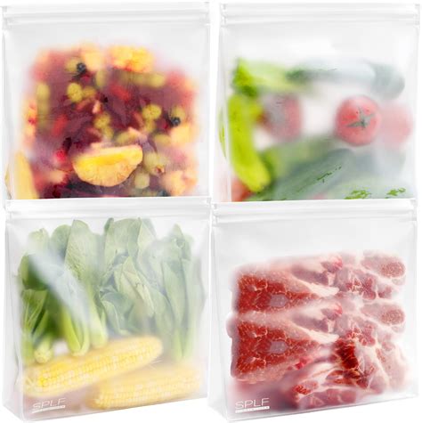 Stand Up Reusable Gallon Freezer Bags 1 Gallon Set Of 4
