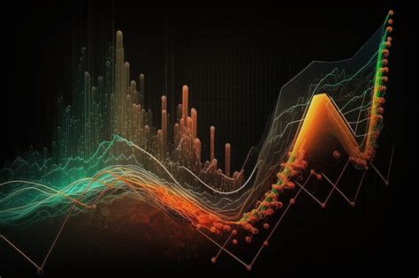 Premium AI Image Trading Market Financial Graphs And Glowing Lines