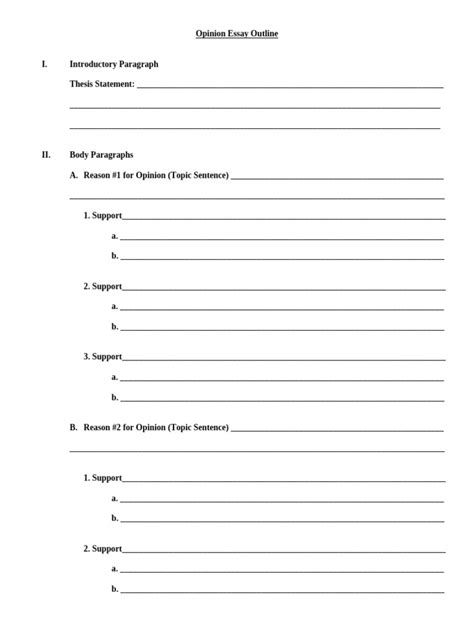 Opinion Essay Outline1 Pdf