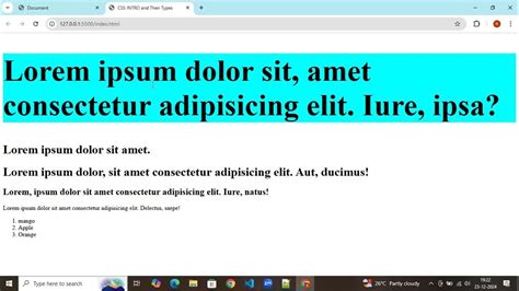 Css Session 01 Css Introduction And Their Types Youtube
