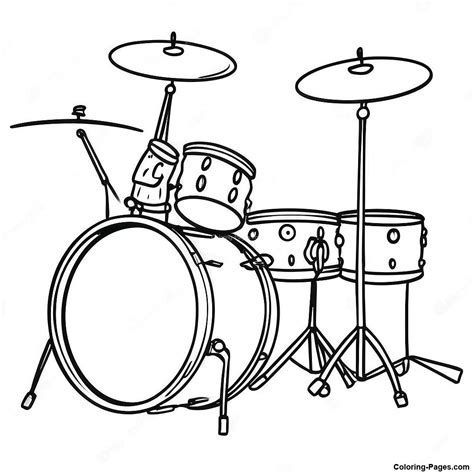 Colorful Drum Set Coloring Page Coloring