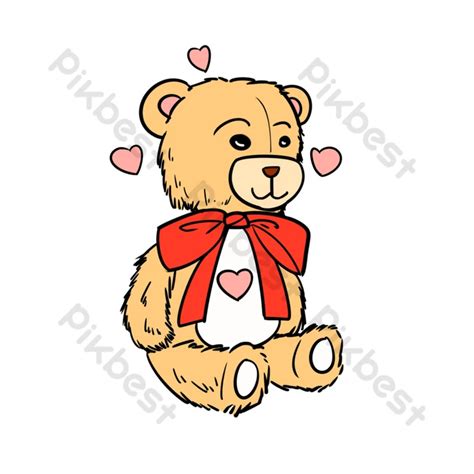 손으로 그린 곰 인형 그림 일러스트 Png Psd 무료 다운로드 Pikbest
