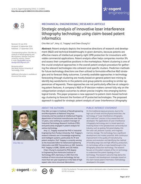 Pdf Strategic Analysis Of Innovative Laser Interference · Strategic Analysis Of Innovative
