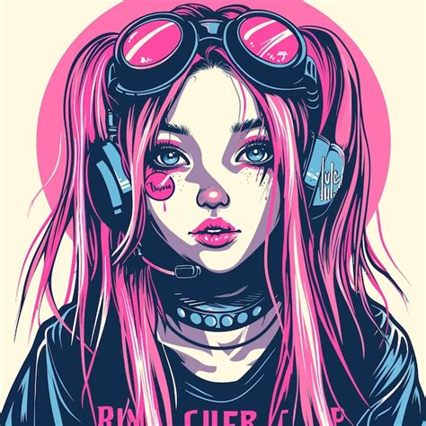 Premium Vector Manga Girl Portrait