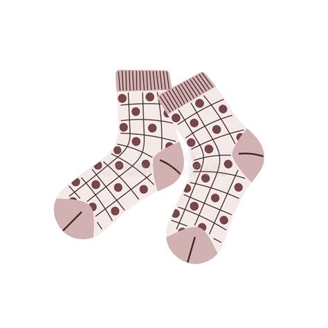 Pair Of Dotted Brown Socks Stock Vector Illustration Of Collection 282506191