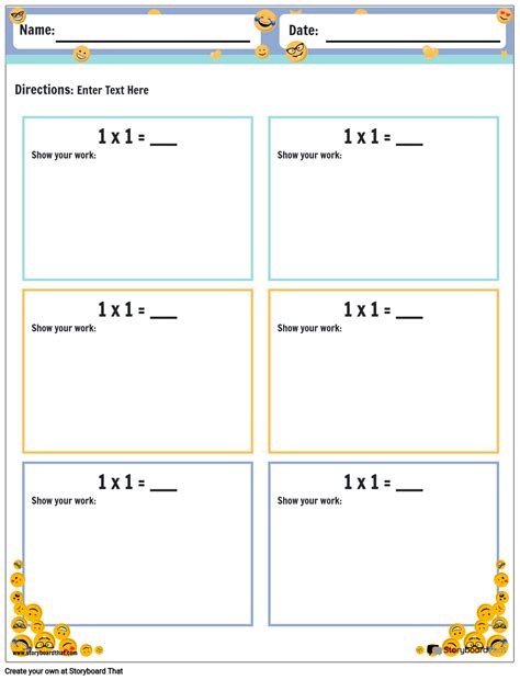 Storyboard That Multiplication Worksheet Creator 2025