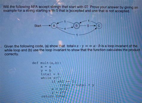 Solved Will The Following Nfa Accept Strings That Start With