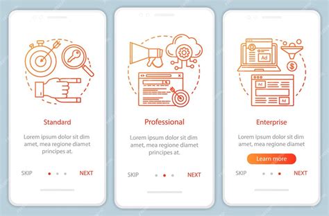 Premium Vector Crm Subscription Onboarding Mobile App Page Screen