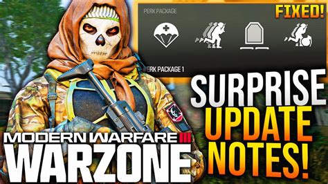 WhosImmortal WARZONE SURPRISE UPDATE PATCH NOTES Big WEAPON UPDATES PERK FIX More MW