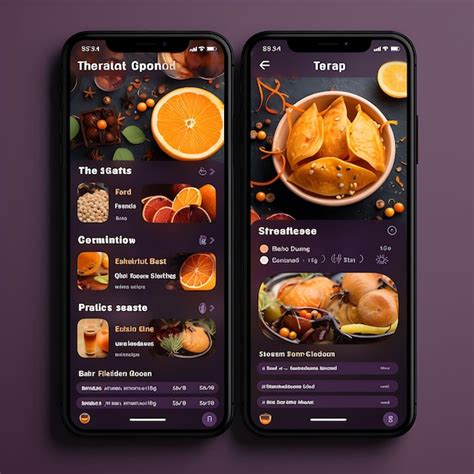 Premium Ai Image Mobile App Design Of Food And Beverage Recipe Sharing App Design Vibrant And
