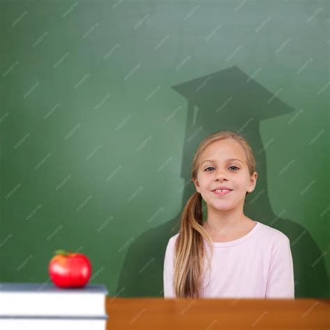 Premium Photo Composite Image Of Cute Pupil With Graduate Shadow In