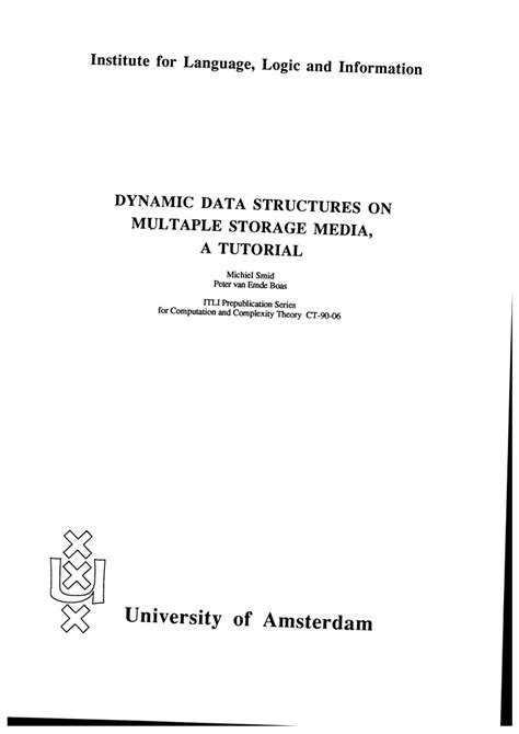 Pdf Dynamic Data Structures On Multiple Storage Media A Tutorial
