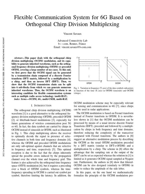 Flexible Communication System For 6g Based On Orthogonal Chirp Division Multiplexing Pdf