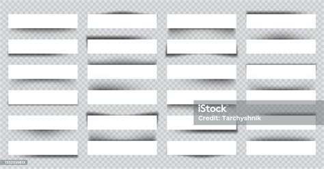 그림자가 있는 흰색 빈 종이 조각 세트 체크 인 배경에 페이지 분할 사실적인 투명 그림자 효과 디자인 요소입니다 벡터 일러스트레이션 3차원 형태에 대한 스톡 벡터 아트 및