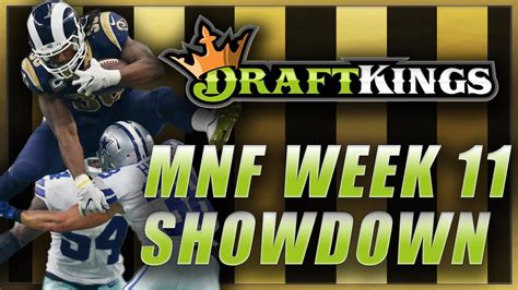 Draftkings Nfl Week 11 Mnf Showdown Lineup Tips Chiefs Rams Youtube