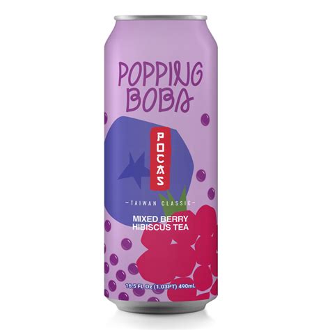 Bubble Tea Popping Boba Mixed Berry Hibiscus Tea 490ml