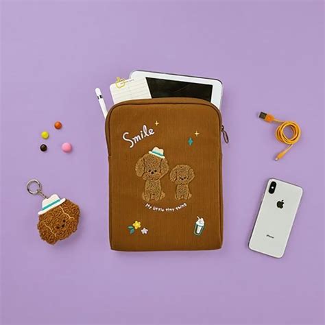 아이패드 노트북 파우치 캔버스부클컬리푸들 이랜드몰