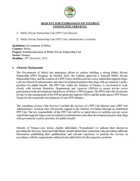 Request For Expressions Of Interest Consulting Services Ministry Of Economic Transformation
