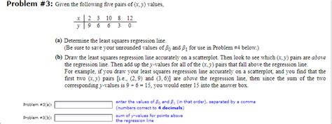 Solved Problem 3 Given The Following Five Pairs Of X Y Chegg Com