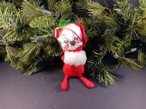 Vintage Annalee Christmas Mouse Doll 1969 Vintage Christmas Decor Etsy