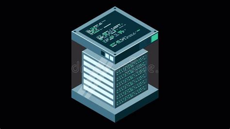 Isometric Futuristic Server Animation Isometric Database Or Data