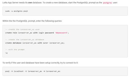 Issue On Configuring LoRa Server And App Server Database ChirpStack Network Server