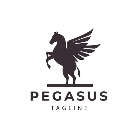 Pegasus voando asas de cavalo design de logotipo vetor ícone ilustração